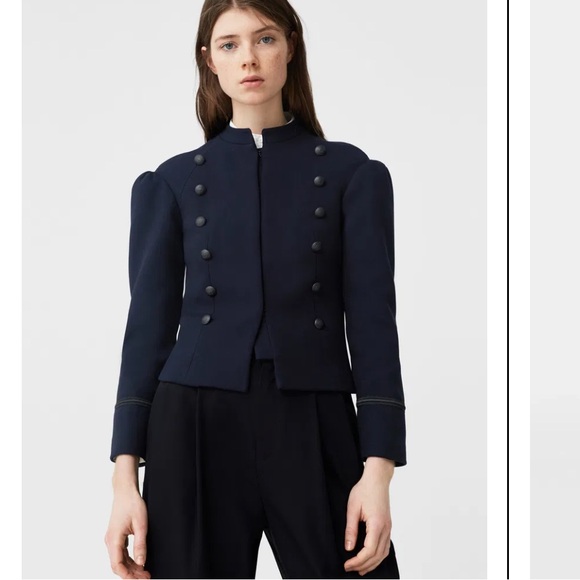 Mango | Jackets & Coats | Mango Navy Blue Military Style Jacket Double ...